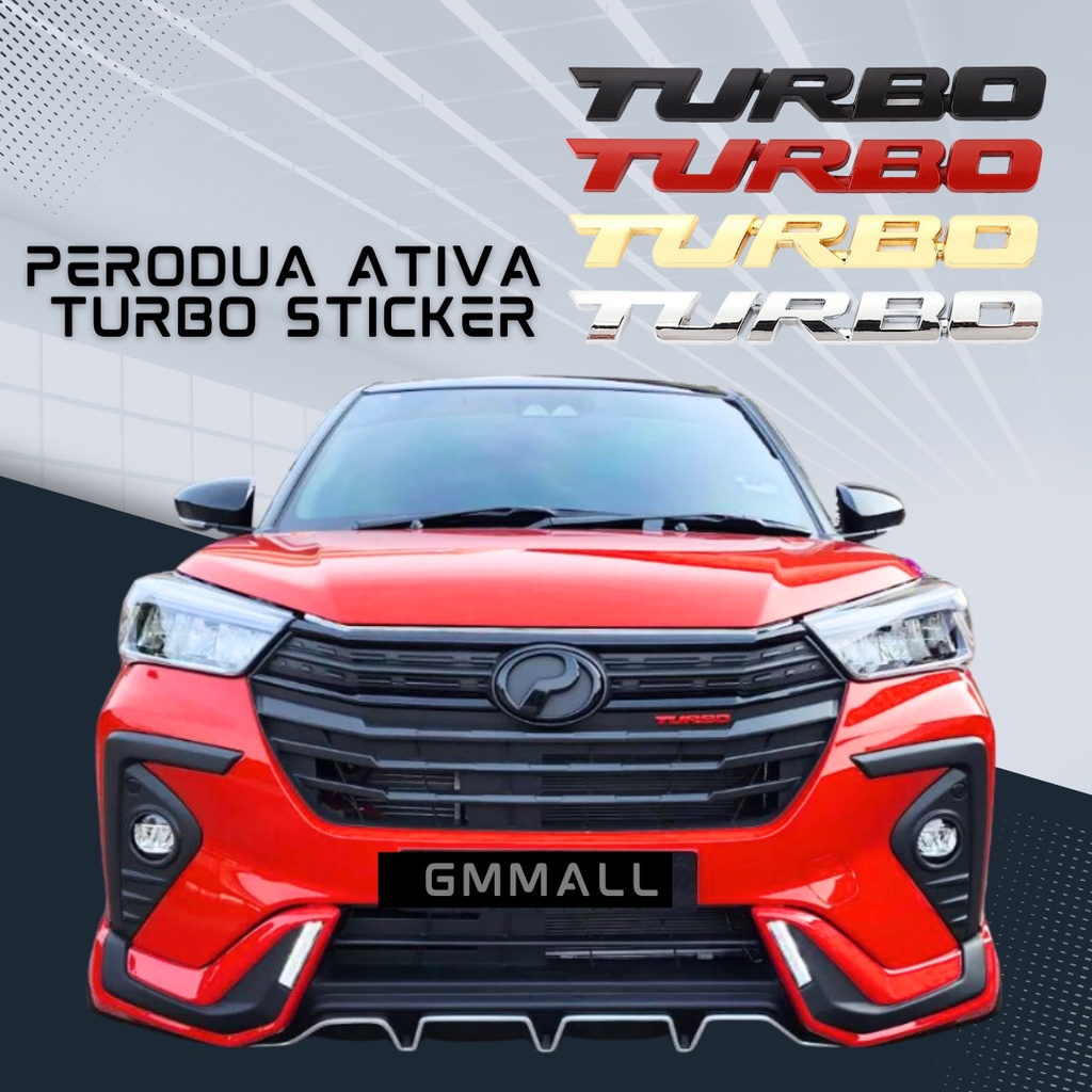 Perodua Ativa 3D Car Metal TURBO Emblem Sticker Badge Accessories ...