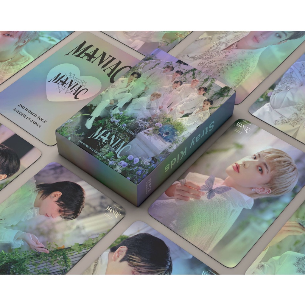 50-55pcs STRAY KIDS Holographic Laser Lomo cards 5th Anniversary ...