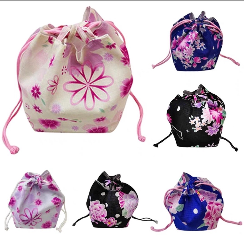 Japanese yukata pouch bag Kinchaku cosplay mini bags yukata kimono obi ...
