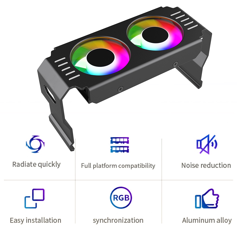 D50 Ram Argb Sync Heatsink Cooler Memory With Dual Pwm Cooling Fan For Ddr4 Ddr5 Cilifymy