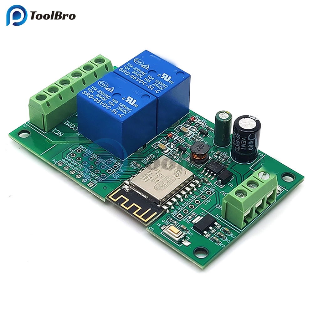 ESP8266 ESP-12F WiFi AC 250V/DC 30V 2 Channel Relay Module Wireless ...