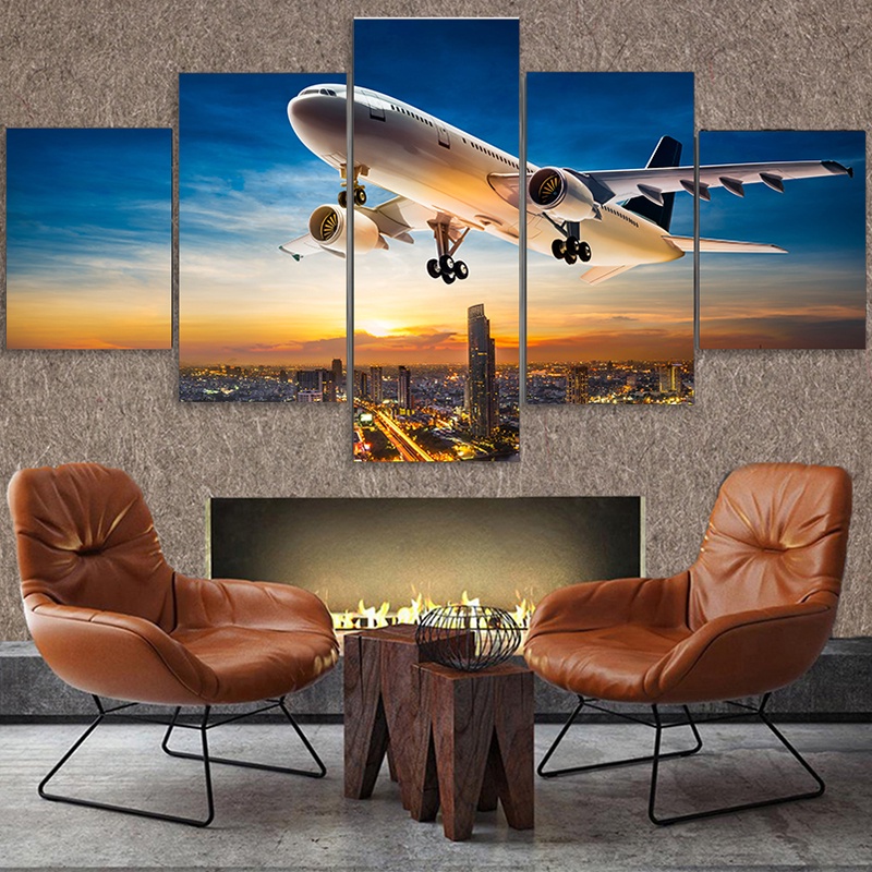 5 Pieces Airplane Posters Canvas Painting Wall Art Pictures for Living ...