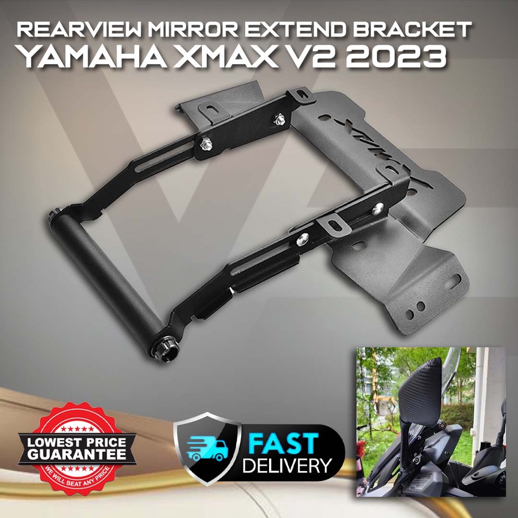 EMS REARVIEW MIRROR YAMAHA XMAX 250 V2 EXTEND BRACKET MOTRCYCLE SIDE ...