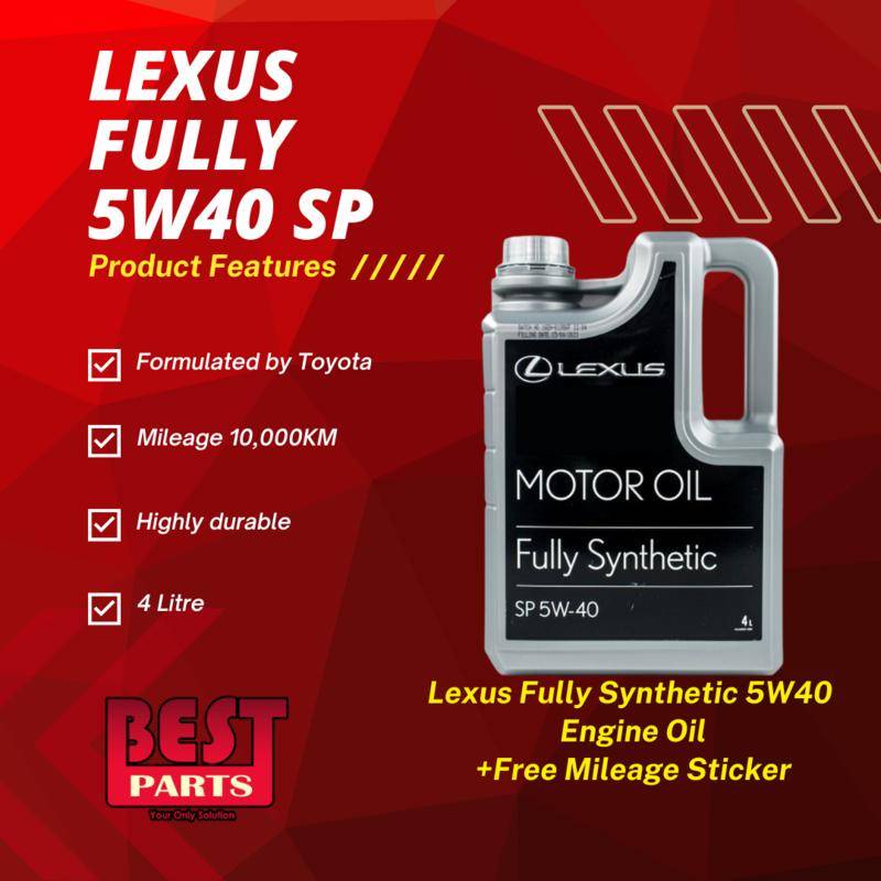 Toyota Lexus Genuine Engine Oil 4Litre 5W-40 5W40 4L (With Oil Filter ...