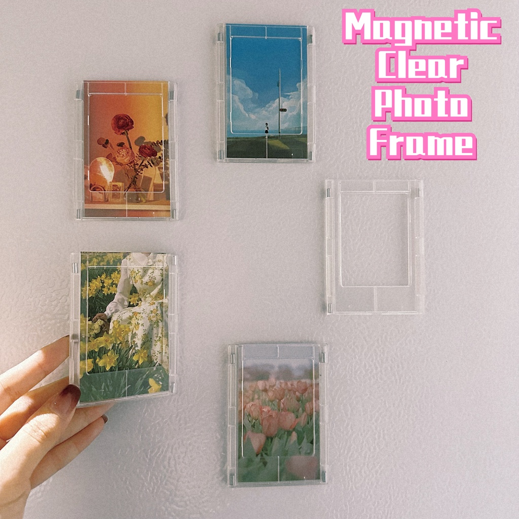 Magnetic Clear Photo Frame 3inch PVC Idol Photocard Display Stand ...