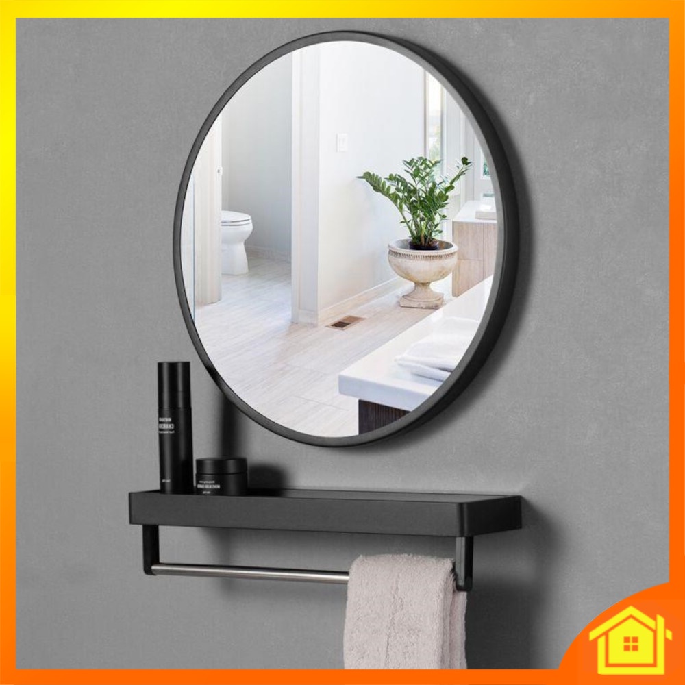[OneHome] Bathroom Mirror Round Dressing Shelf Towel Sink Rack Toilet ...