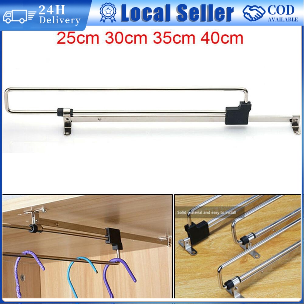 Wardrobe Rail Hanger Pull Out clothes Bearing Rack Hanging Metal Rack ...