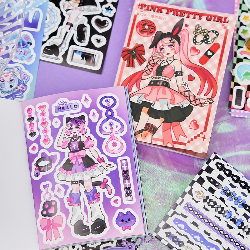 Y2k Sticker Book Explosion Sweetheart Series Korean Anime Girl Goo Card ...