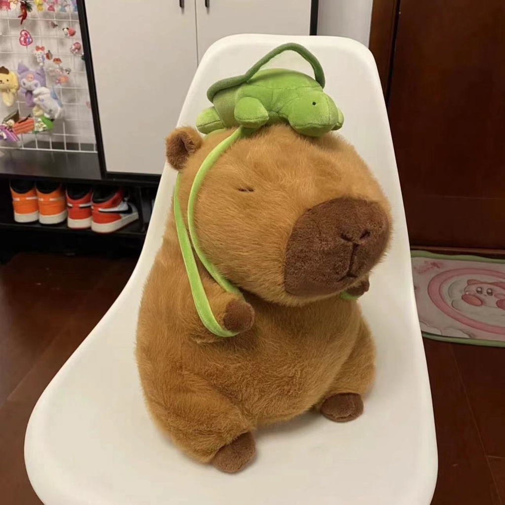 🔥capybara🔥Tik Tok Same Style Seated Capybara Doll 卡皮巴拉🥳水豚公仔 乌龟背包水豚 Ugly ...
