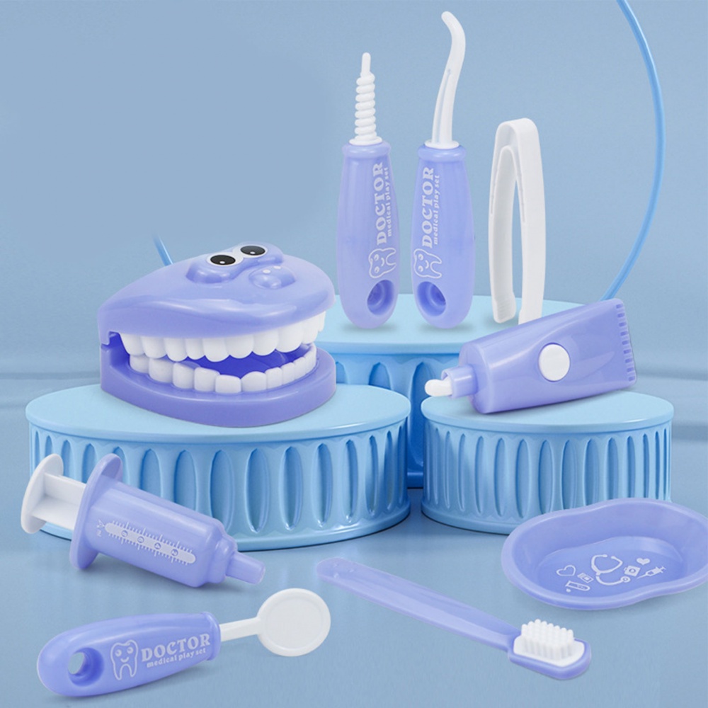 【YL】Dental Standard Teeth Kids Toy 9 Piece Dentist Toy Set，Plastic ...