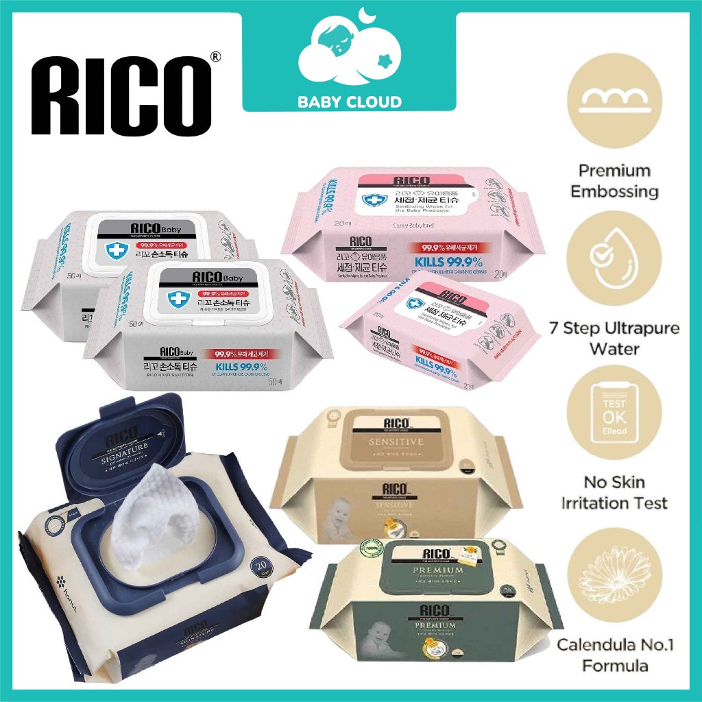 Rico Premium Wet Wipes Signature | Sensitive | Premium | Sanitizer ...