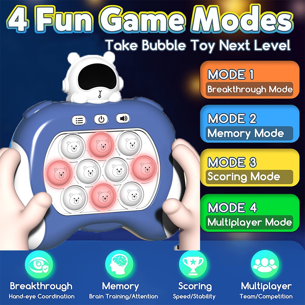Quick Push Game Pop It Electronic Speed Educational Toys Bubble Fidget ...