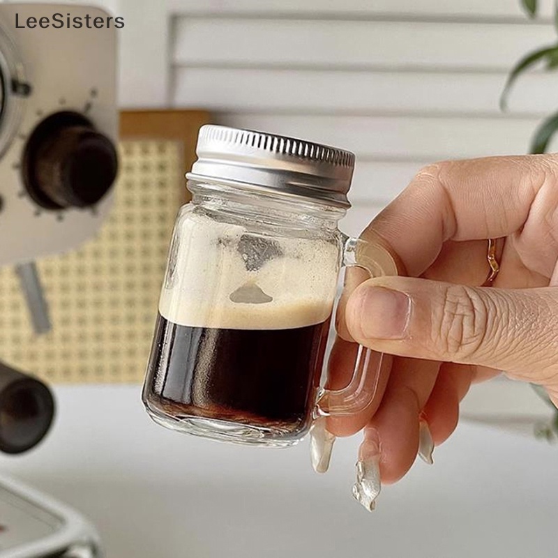 LeeSisters 120ml Mini Transparent Mason Jar Shot Glasses with Handles ...