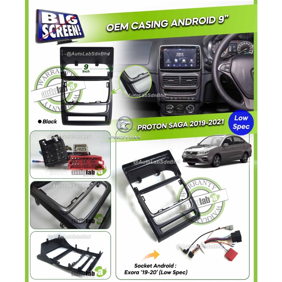 Proton Saga 2019-2021 (Low Spec) Big Screen Casing Android Player 9 ...