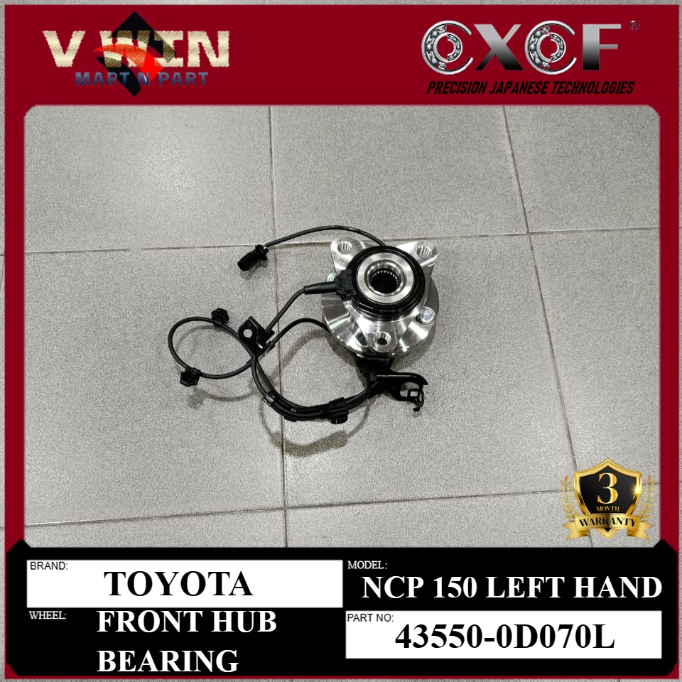 TOYOTA NCP 150 LEFT HAND RIGHT HAND FRONT HUB BEARING 43550-0D070L ...