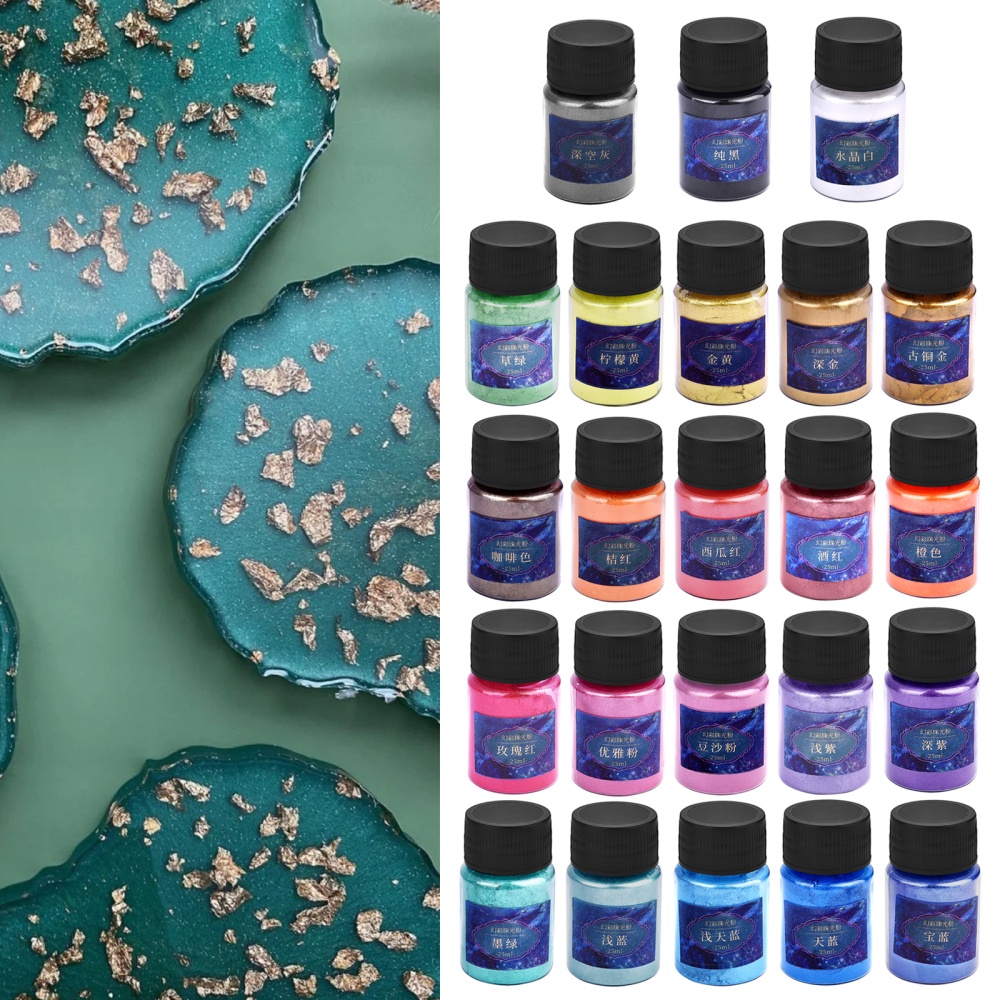 10ml Resin Pigment Filler Pearlescent Powder Coloring Dye DIY UV Epoxy ...