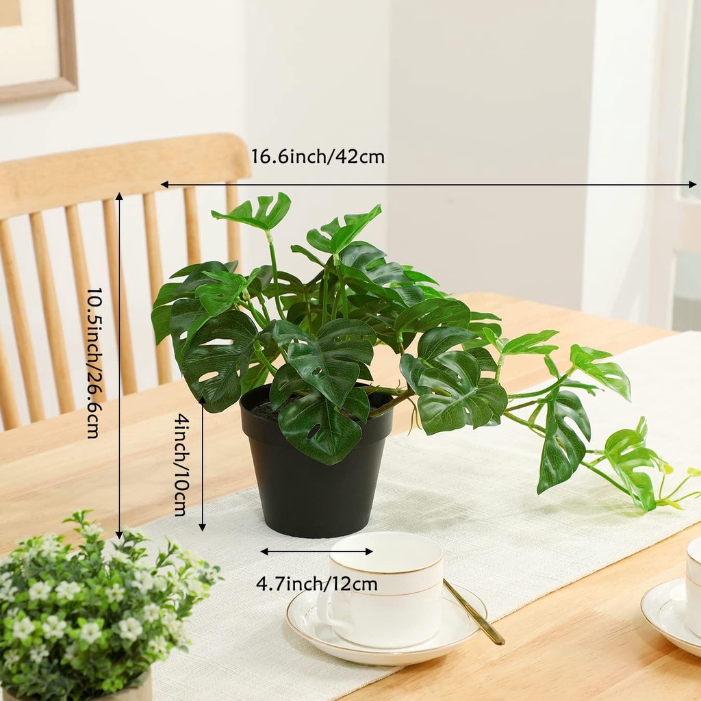 Faux Potted Plants - Fake Pothos Artifical Plants with Plastic Pot ...