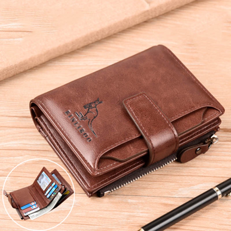 Men's Coin Purse Wallet Fashion RFID Blocking Man Leather Wallet Zipper ...