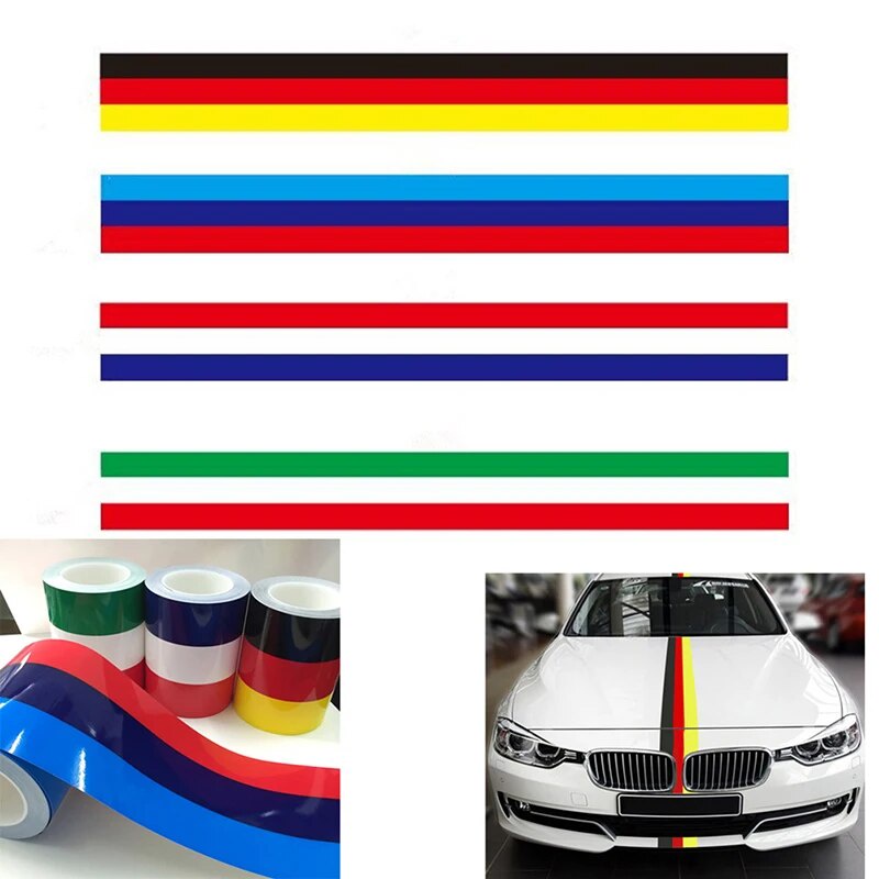 National Flag Stripe Three Colors Roof Hood Car Decal Colored Strip ...