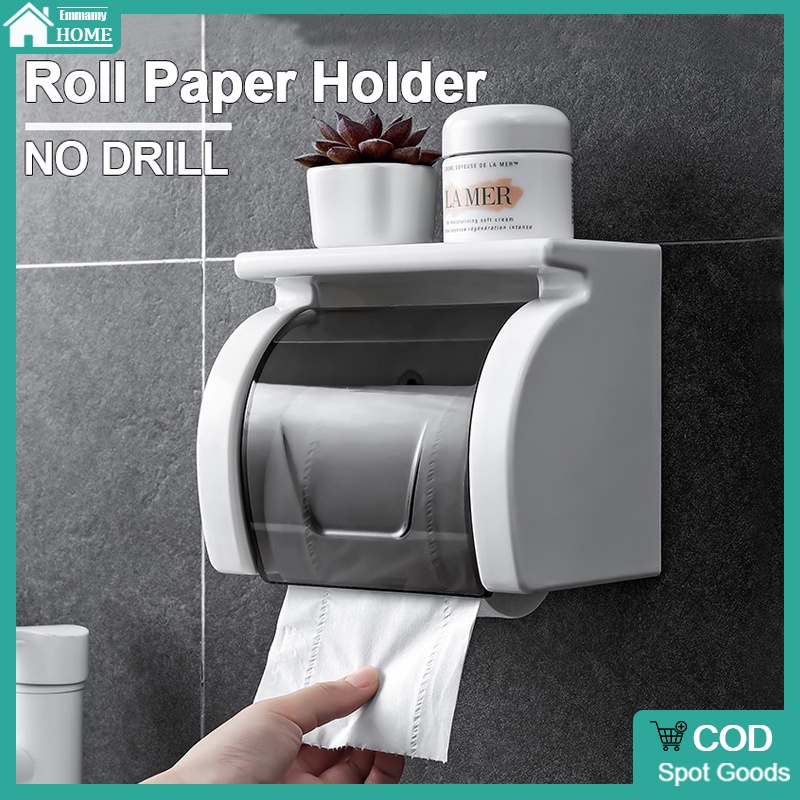 Emmamy-- Toilet Tissue Paper Roll Holder With Cover /Bekas Tempat Letak ...