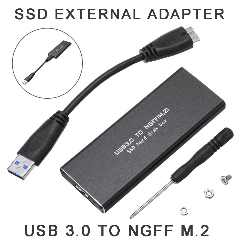 USB 3.0 to NGFF M.2 External SSD Drive Enclosure Box Caddy Adapter ...