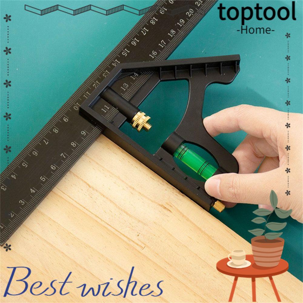 TOPTOOL Combination Right Angle Ruler, 15/20/25cm Adjustable Level ...