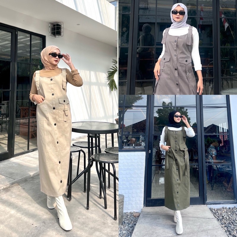 Pgmt • INARA OVERAL CARGO WOMEN DRILL MATERIAL | Shopee Malaysia