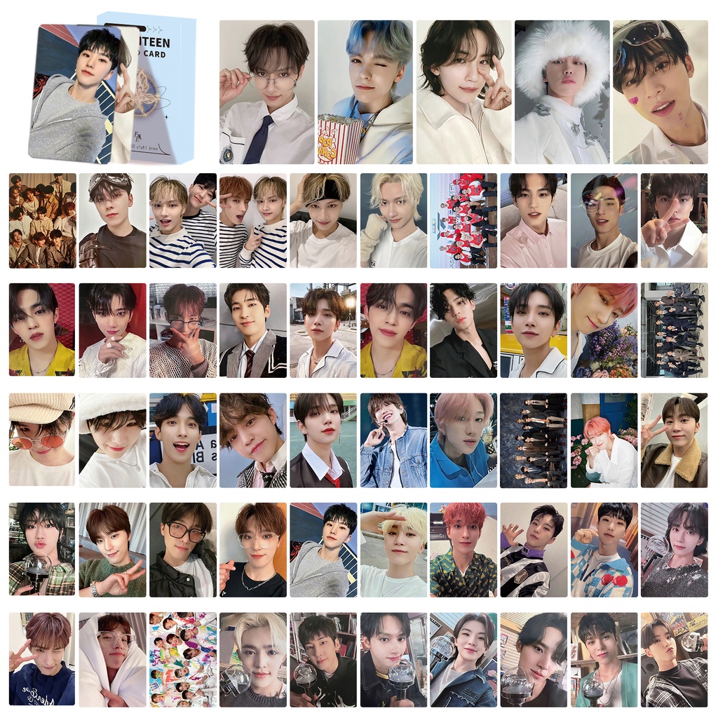 50-55pcs/box SEVENTEEN Holographic Laser Cards Photocards S.COUPS JEONGHAN JOSHUA JUN HOSHI ...