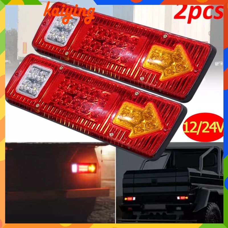 2pc 12V 24V LED Car Truck Lorry Brake Light Stop Turn Rear Tail Trailer ...