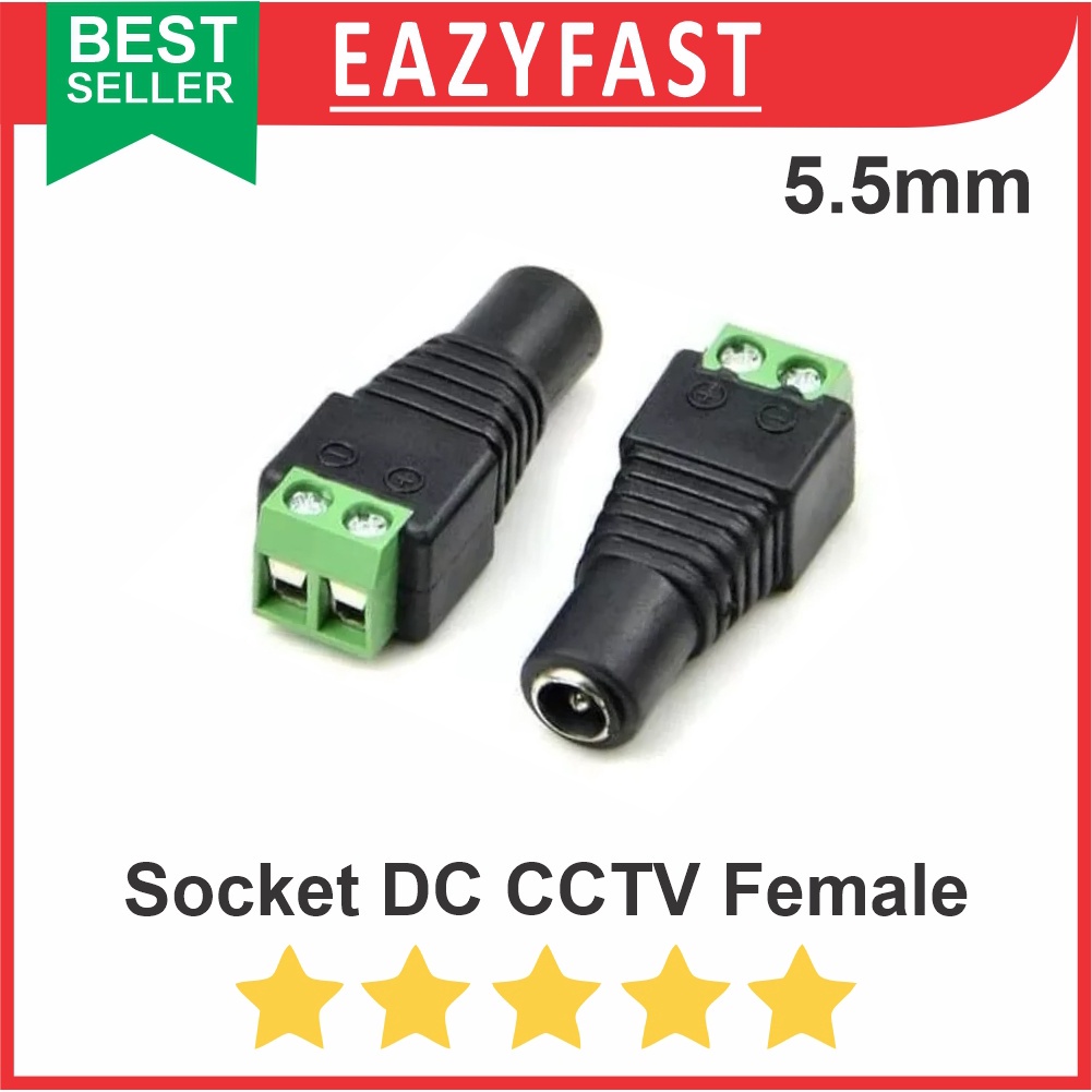 Female Bolt DC Jack 2.1x5.5mm Female Power Plug to Screw CCTV Socket ...