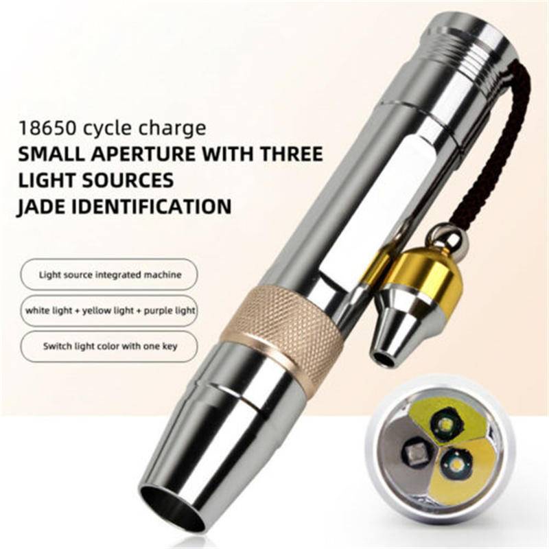 Three Light Sources Lamp Flashlight 365NM Torch Jade Inspection ...