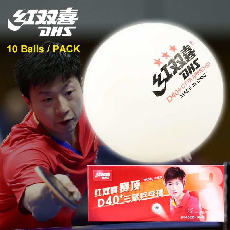 DHS Table Tennis Balls 3 Star D40+ ABS New Material 10 Pcs/PACK Original Ping Pong Balls with ...