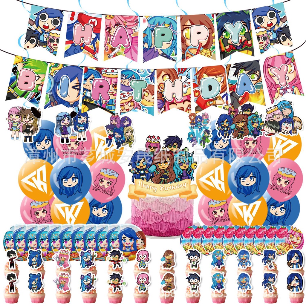 ST2 Funneh Krew theme kids birthday party decorations banner cake ...