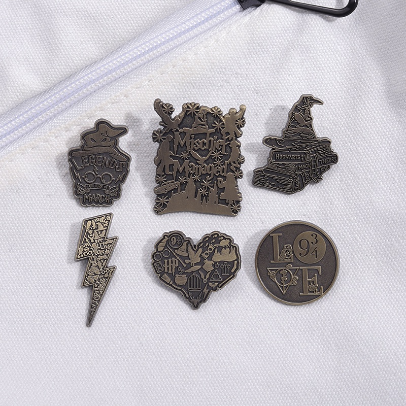 Wizard Lightning Enamel Pin Brooches Magic School Brooch Lapel Badges ...