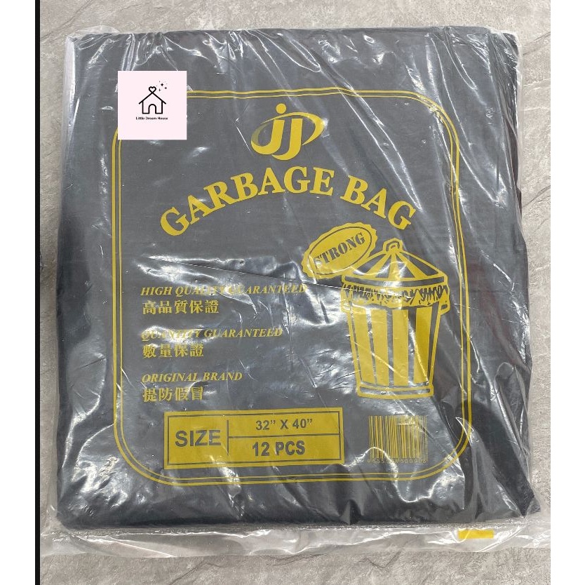 SUPER THICK BLACK PLASTIC GARBAGE BAG 32" X 40" (12PCS) | Shopee Malaysia