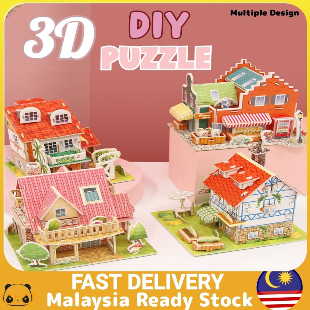 Mainan 3D Puzzle Kanak Kanak 3D DIY Building Cardboard Puzzle Early ...