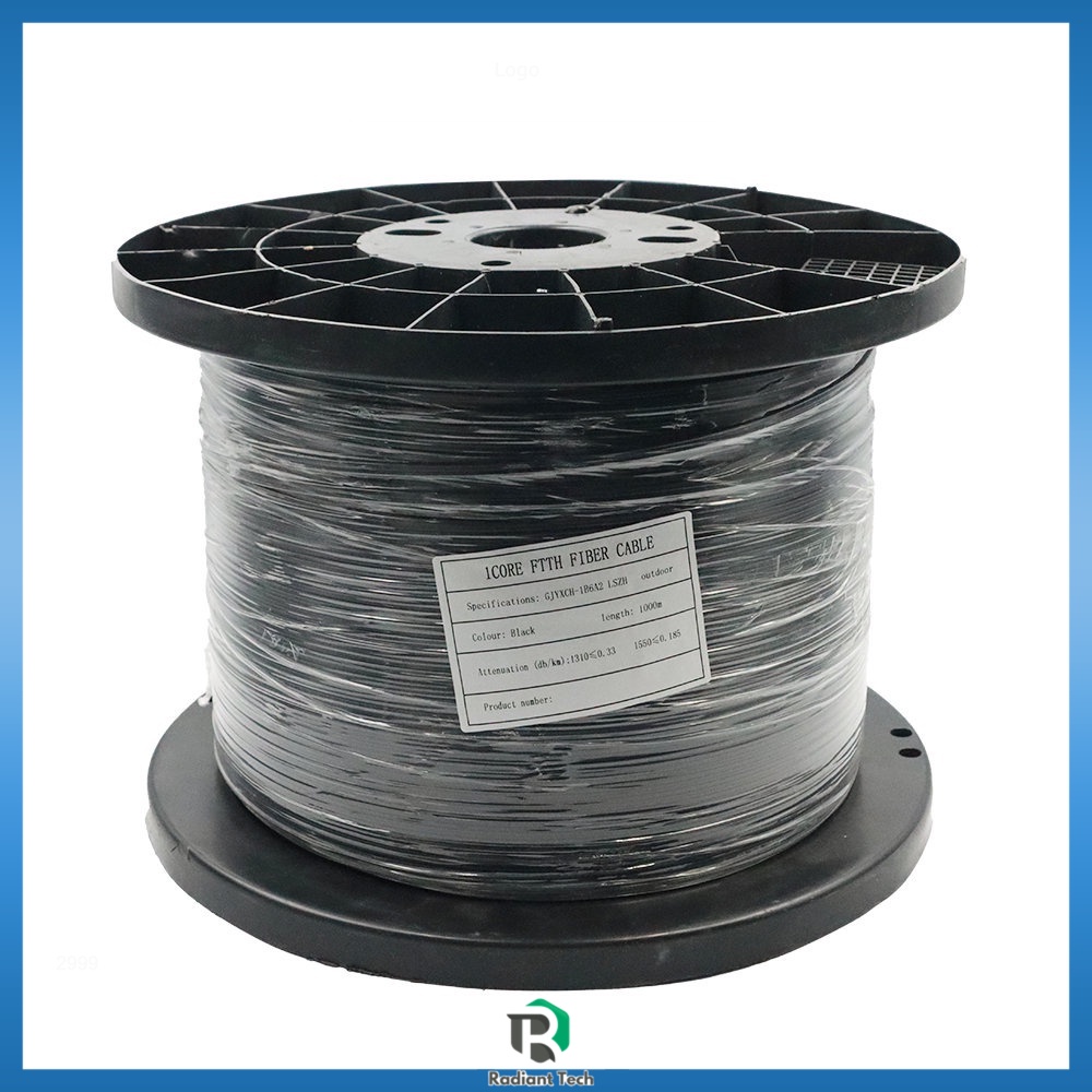 Fiber Optic Cable 1 km 1000 meters FOC Pure Black Single Core Fiber ...