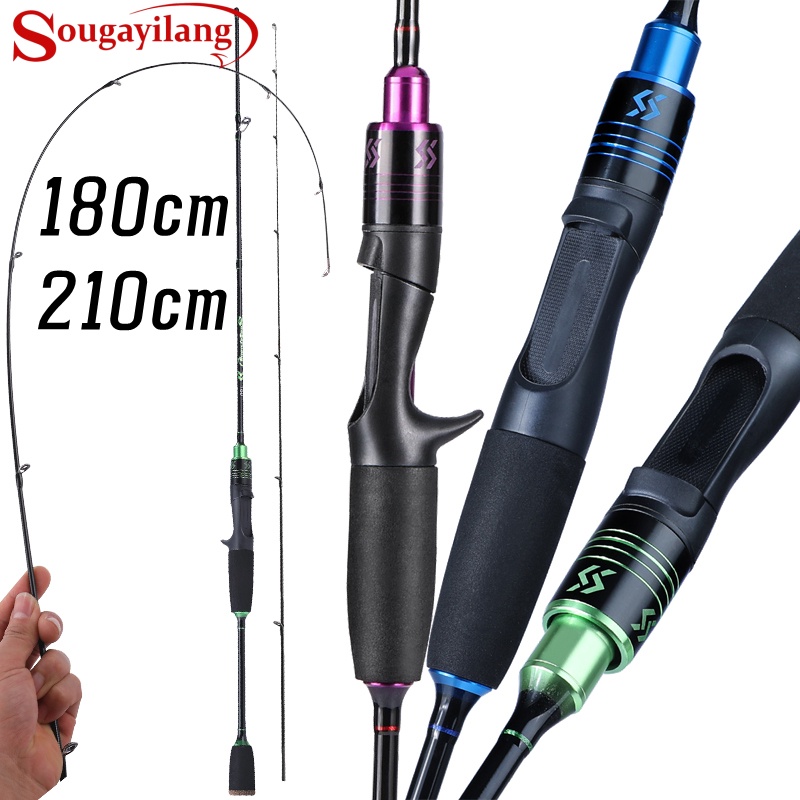 Sougayilang Casting/Spinning Carbon Fiber 2 Section For Saltwater/Freshwater (Max Drag 6kg/1.8M ...