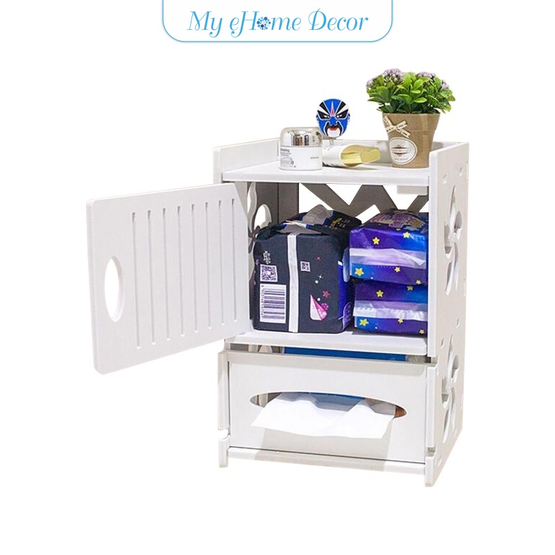 Bathroom flower carved wall hanging rack tissue storage rack skin care ...