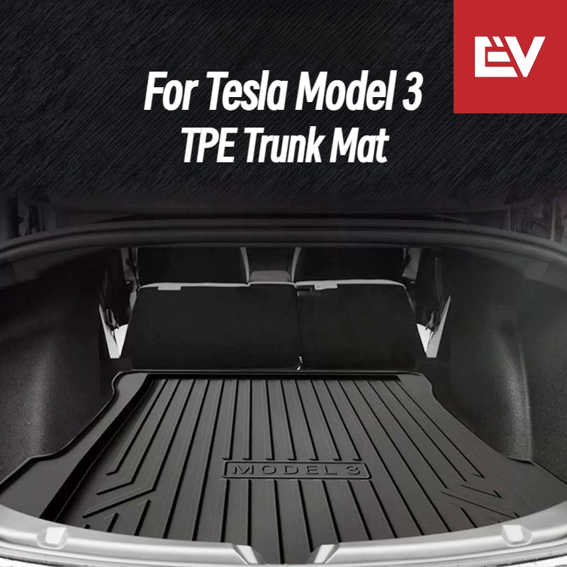 For Tesla Model 3 Highland TPE Trunk Mat Wear-resist Waterproof ...