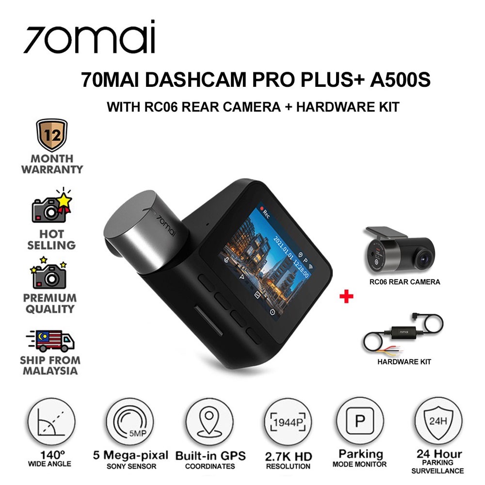 Ori Authentic 70mai A500S Pro Plus with Rear Cam 1944P Dashcam Car ...