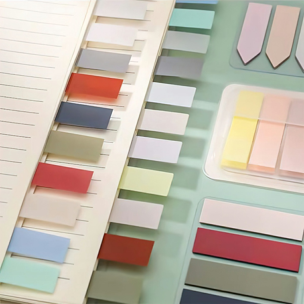 100 sheets of transparent colored note paper for convenient book page ...