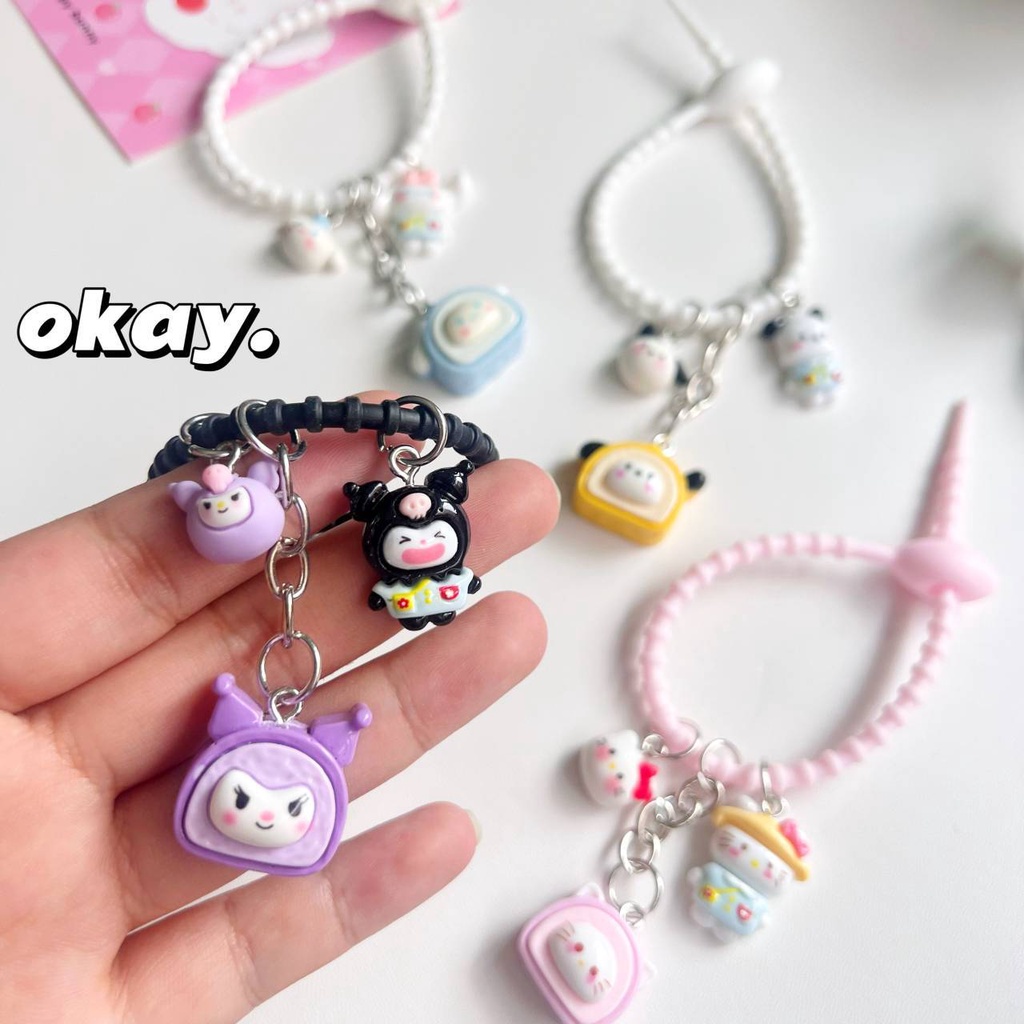 Sanrio Keychain Kawaii Hello Kitty Resin Keychains Melody Kuromi ...