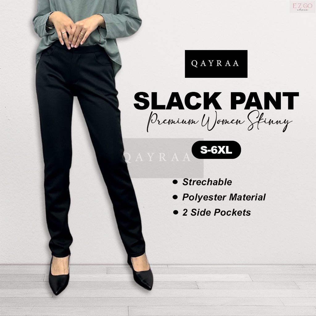 𝐐𝐚𝐲𝐫𝐚𝐚 Premium 𝐒𝐊𝐈𝐍𝐍𝐘 Women Slack Pants / Stretchable Pants | Shopee ...