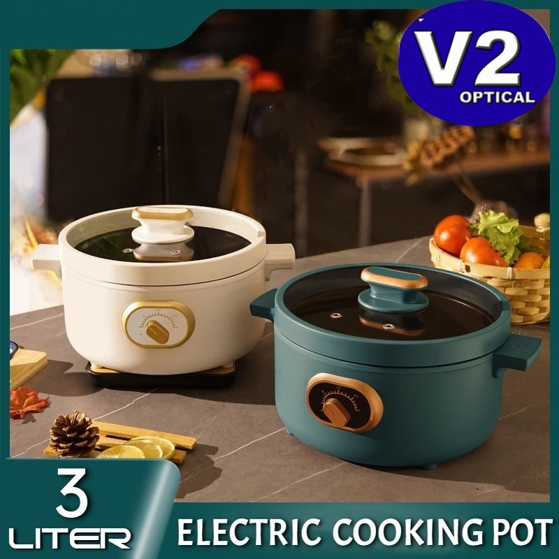 3 Liter Electric Cooking Pot Cooker Non Stick Frying Pan Rice ...