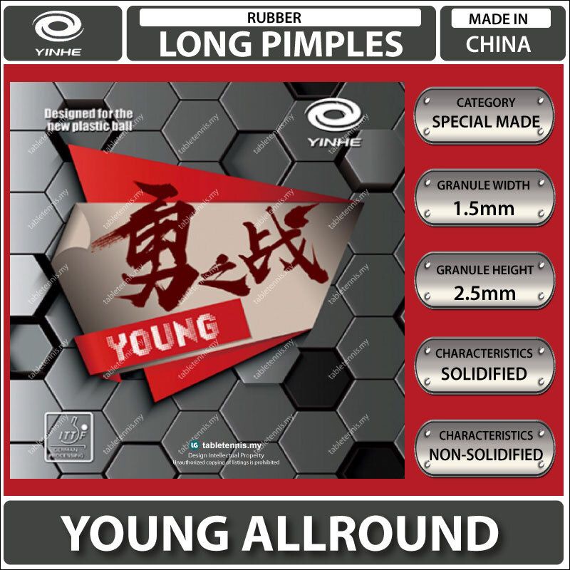 Yinhe Rubber Young Allround Long Pimples Table Tennis Rubber Long Pips ...