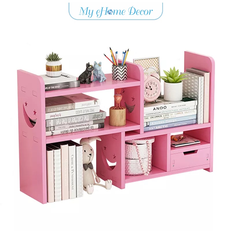 Smiley face design tabletop book rack student desktop storage rack ...