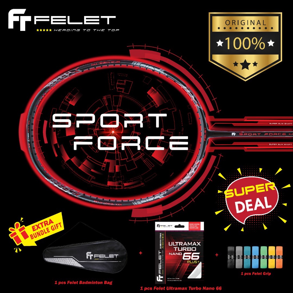 Felet Sport Force Badminton Racquet Racket Badminton Raket Badminton ...