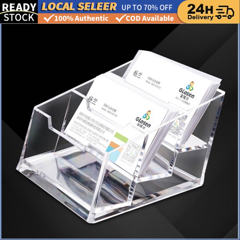 1-3Layer Tempat Name Card Acrylic Holder Kotak Desktop Business Card ...
