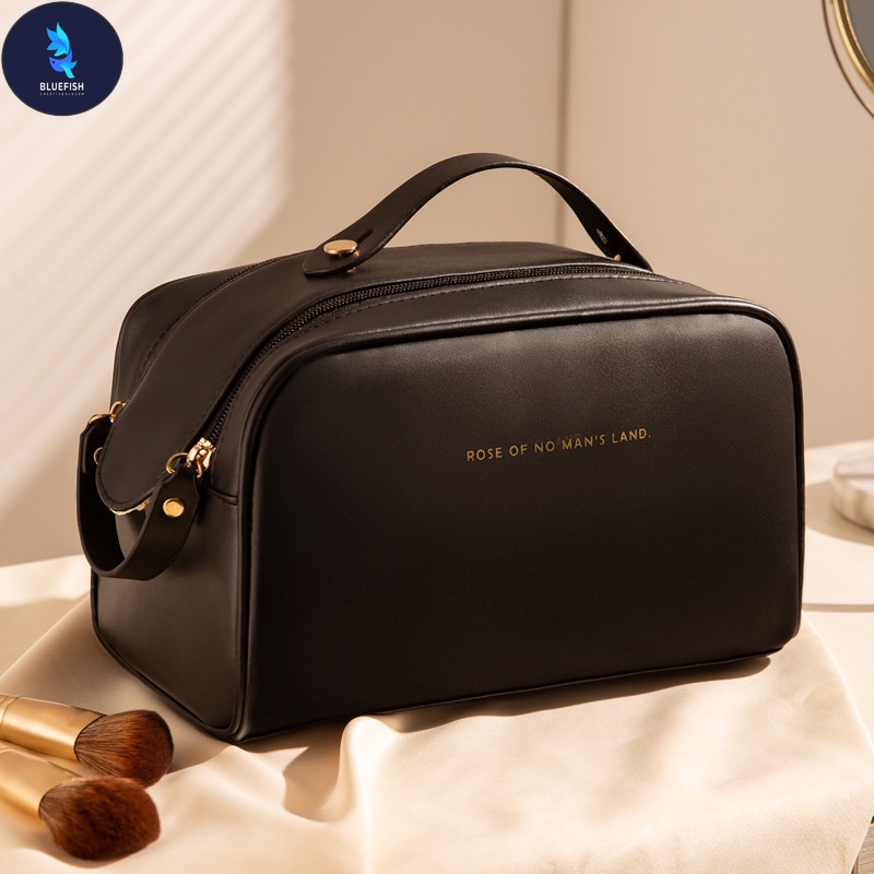 BF Leather Makeup Bag Cosmetic Storage Pouch Beg Makeup Murah Travel ...